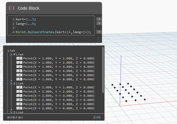 Lists en Lacings in Dynamo voor Civil 3D DesignScript – HuizBlog