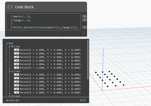 Lists en Lacings in Dynamo voor Civil 3D DesignScript – HuizBlog