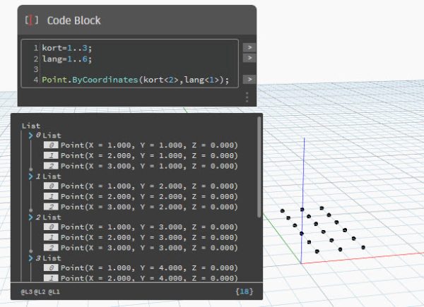 Lists en Lacings in Dynamo voor Civil 3D DesignScript – HuizBlog