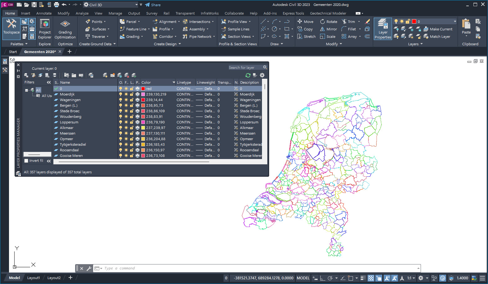AutoCAD objectkleur toepassen op laag met Dynamo voor Civil 3D – HuizBlog