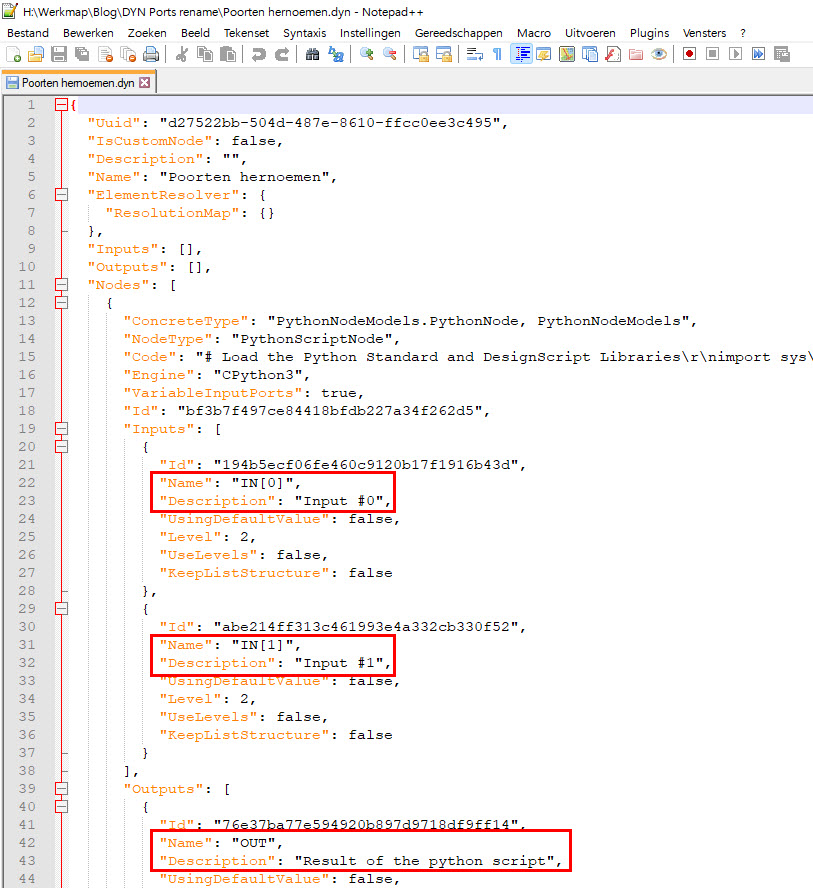 Invoer- en uitvoerpoorten hernoemen in Dynamo voor Civil 3D scripts ...