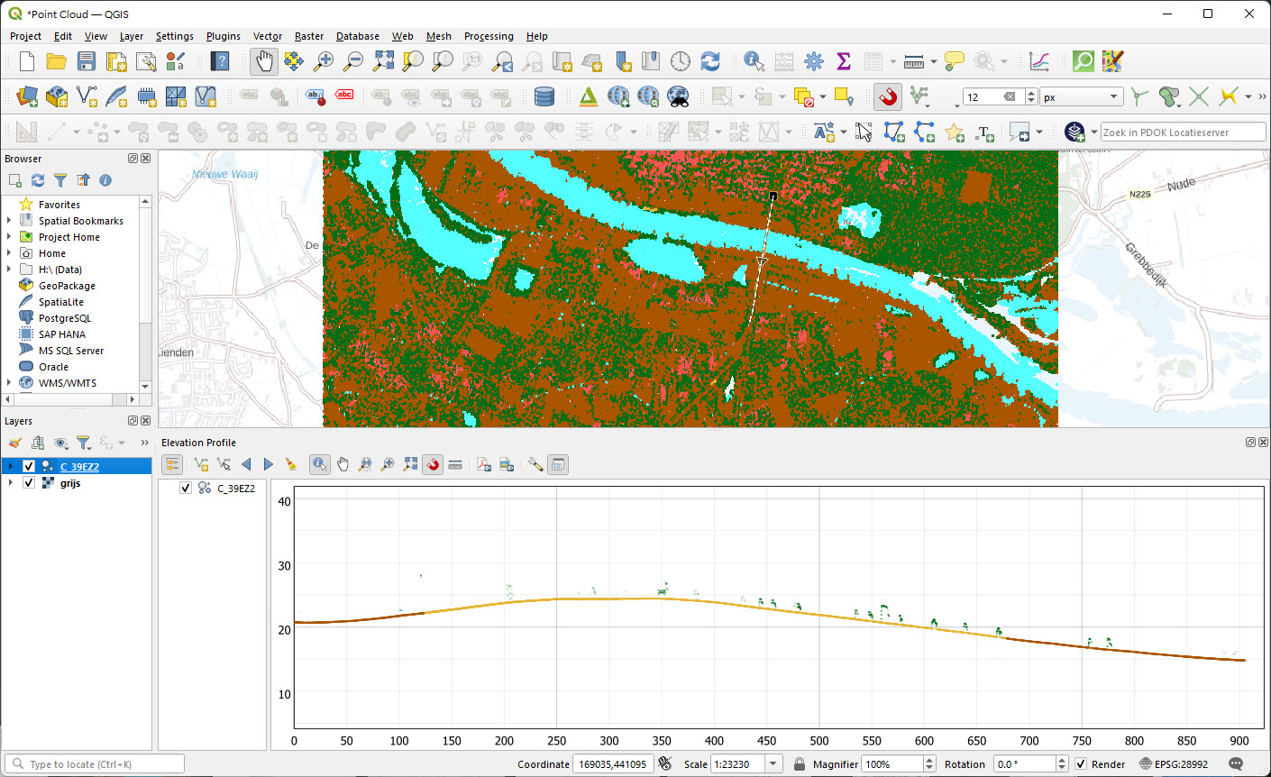 Hoe werkt de Elevation Profile in QGIS met Point Clouds en AHN – HuizBlog