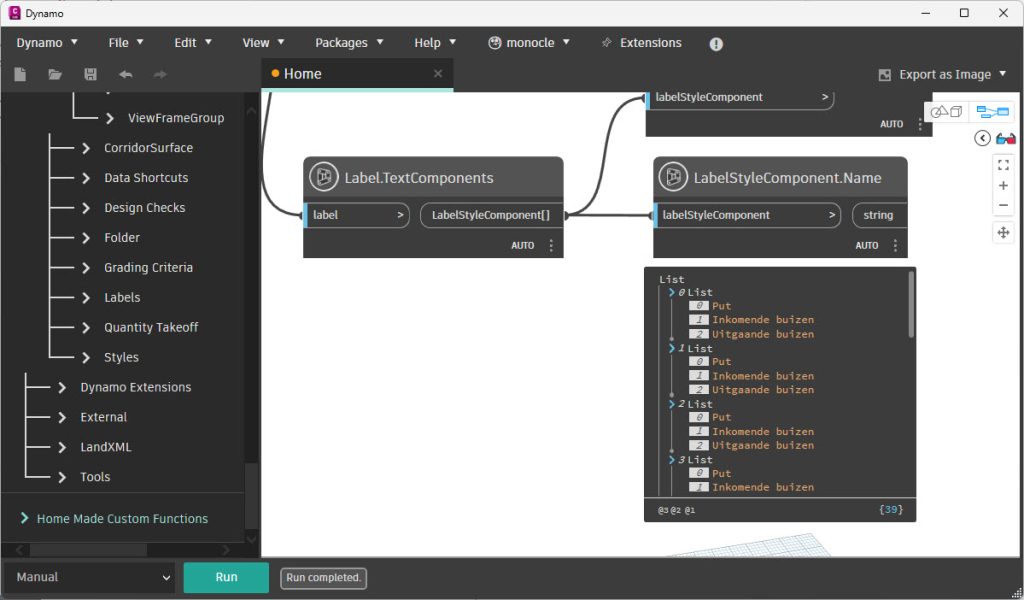 Tekstkleur aanpassen van Civil 3D Labels met Dynamo – HuizBlog